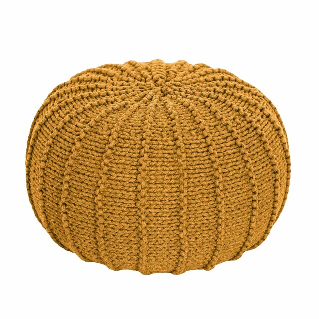 Rackhams Knitted pouffe, Small - MUSTARD by Rackhams | ufurnish.com