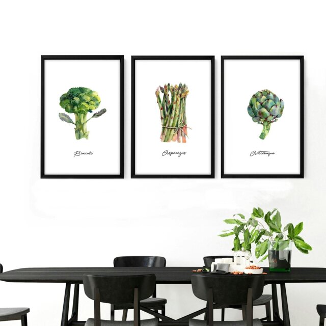 Rackhams Artwork for a kitchen - set of 3 framed wall art - - 20 x 30 ...