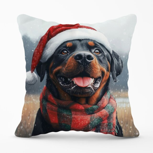 Rackhams Christmas Rottweiler Cushion - - 60cm x 60cm by Rackhams ...