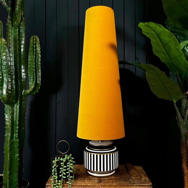 Rackhams Butterscotch Velvet Oversized Cone Lampshades - Queen by Rackhams | ufurnish.com