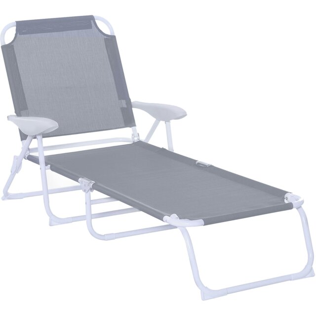 Rackhams Folding Sun Lounger Garden Reclining Lounge Chair 4Level ...