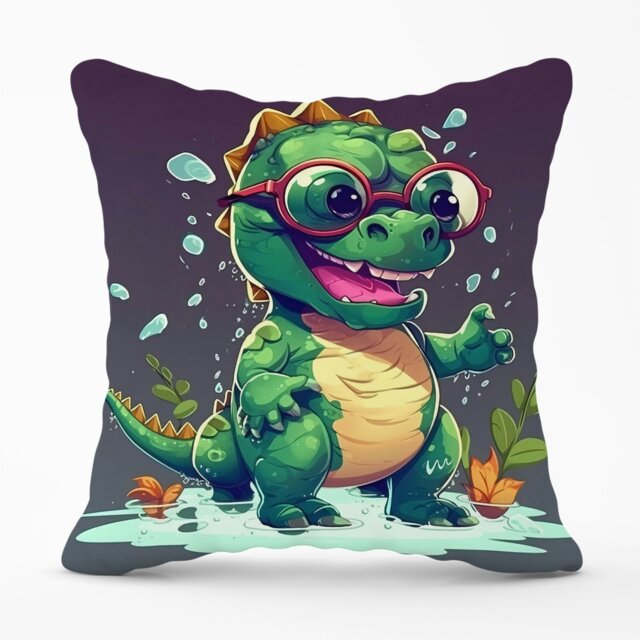 Rackhams Happy Dino In A Puddle Cushions - - 60cm x 60cm by Rackhams ...