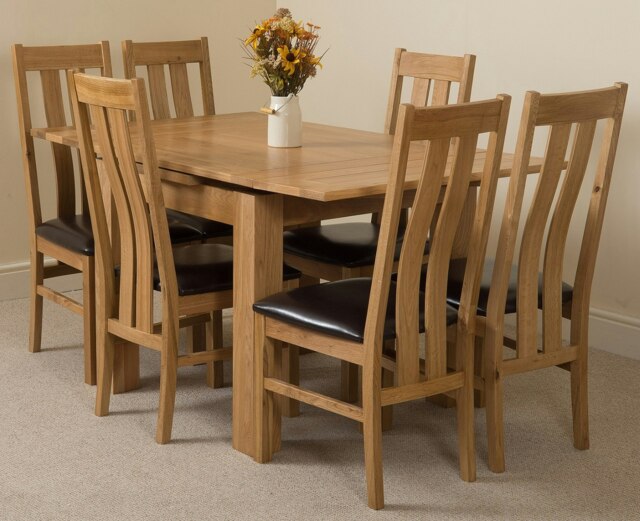 Rackhams Richmond Small Extending Oak Dining Set with Princeton Oak ...