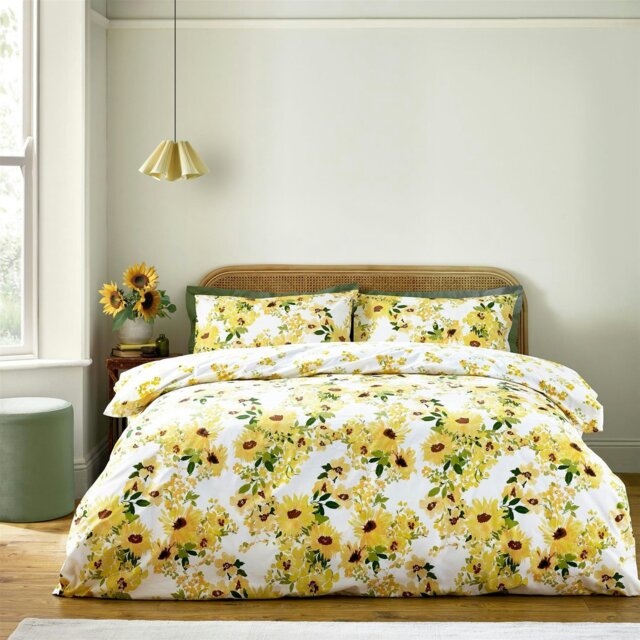 Rackhams Sunflowers Yellow Duvet Cover Set - Yellow - Polycotton ...