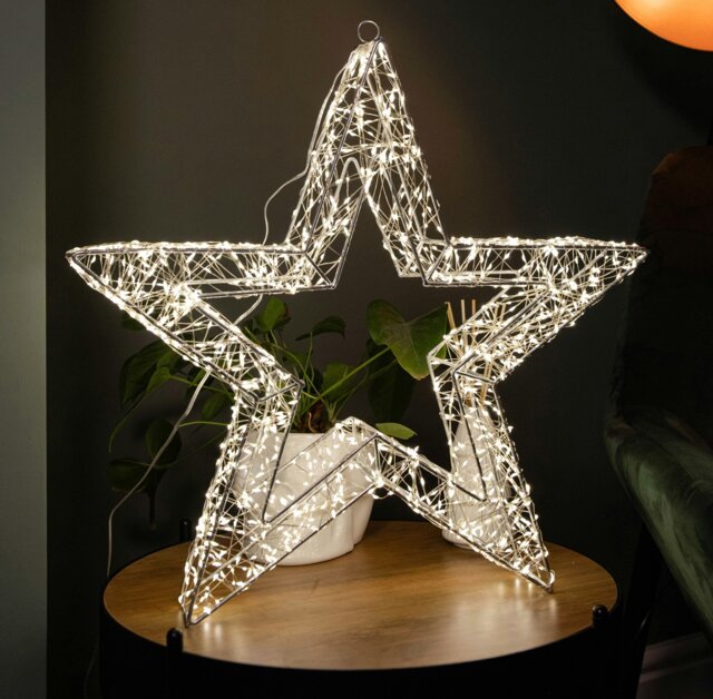 Rackhams 50cm Light up Dewdrop Christmas Star with 1440 Warm White LEDs ...