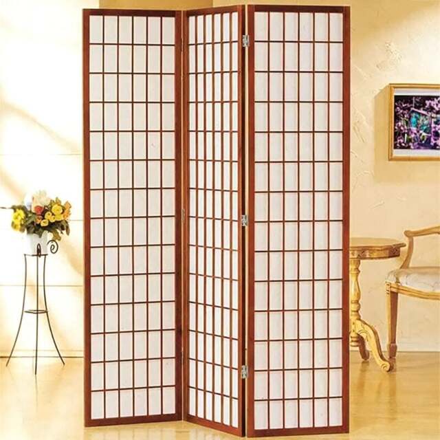 Rackhams Livingandhome 3-Panel Solid Wood Folding Room Divider Screen ...