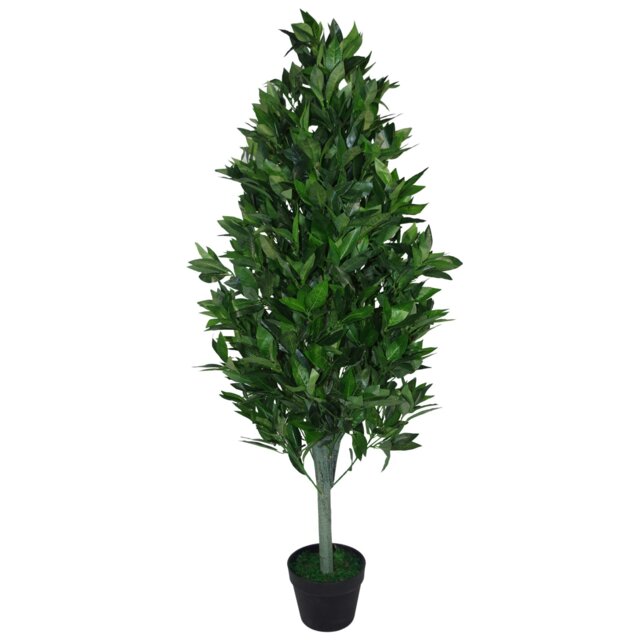 Rackhams 120cm (4ft) Artificial Topiary Bay Tree Pyramid Cone - Extra ...