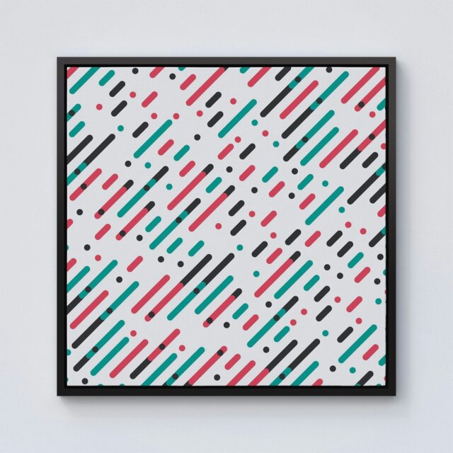 "Rackhams Overlapping Coloured Diagonal Lines Framed Canvas - - Black ...