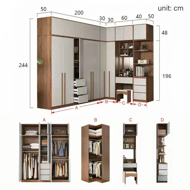 Rackhams Nascimento Corner Wardrobe, Tall Wardrobe, L Shape Wardrobe ...