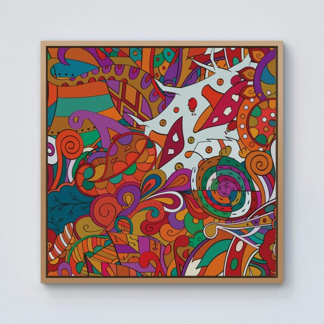 "Rackhams Mehndi Design Framed Canvas - - Pine - 30"" x 30""" by ...