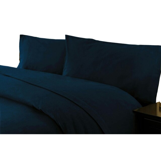 Rackhams Brushed Cotton Extra Deep Fitted Sheet - Navy - Navy - King by ...