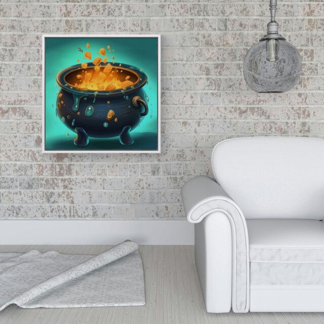 "Rackhams Bubbling Cauldron Splash Art Framed Canvas - - 40"" x 40 ...