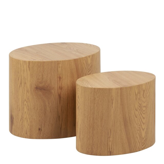 Rackhams Mice Oval Coffee Table in Oak Set of 2 - 1 - Natural - Natural ...