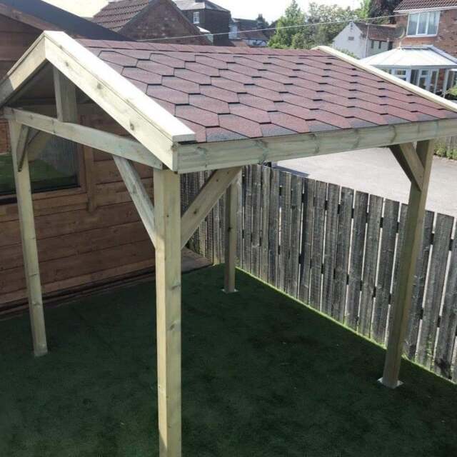 Rackhams Heavy Duty Timber Gazebo DIY Kit - Tanalised Feather Edge ...