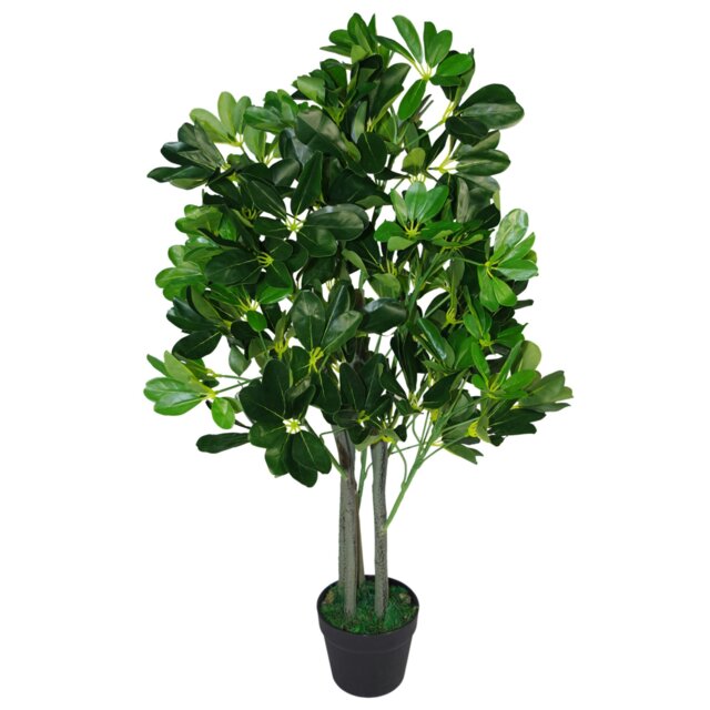 Rackhams 95cm Umbrella Tree Dark Green Artificial Ficus Plant - - 95cm ...