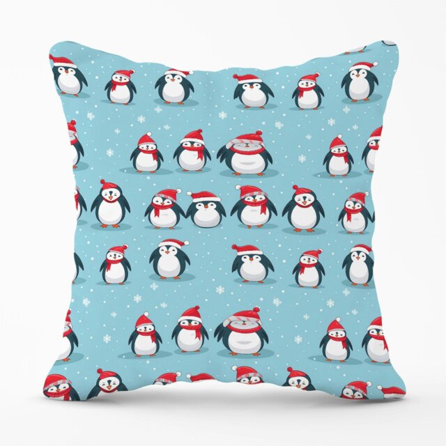 Rackhams Adorable Santa Penguins Cushions - by Rackhams | ufurnish.com