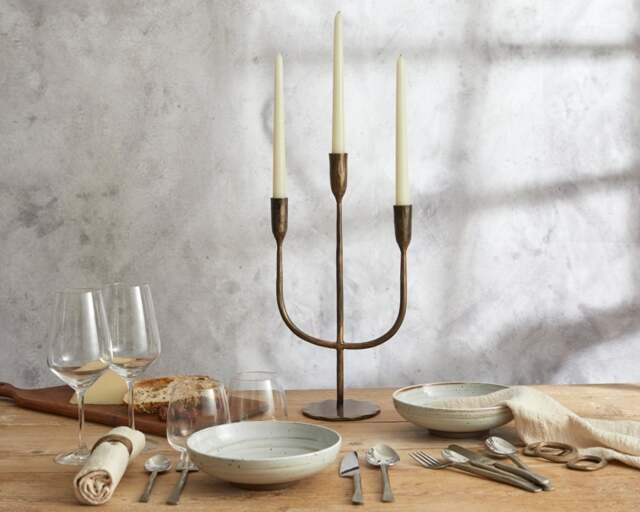 Rackhams Camille Rustic Iron Trident Candelabra by Rackhams | ufurnish.com