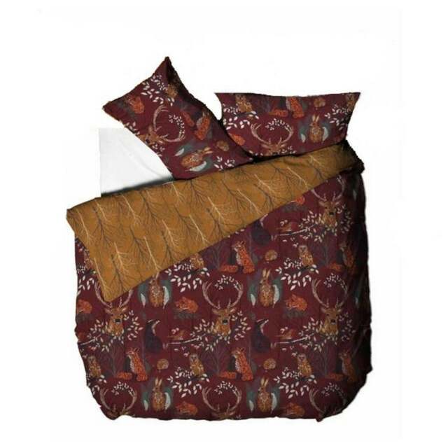 Rackhams Forest Fauna Duvet Cover Set - Rust - Double - Rust by ...