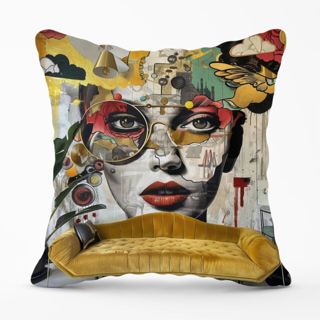 Rackhams Abstract Face Behind Sofa Cushions - - 60cm x 60cm by Rackhams ...