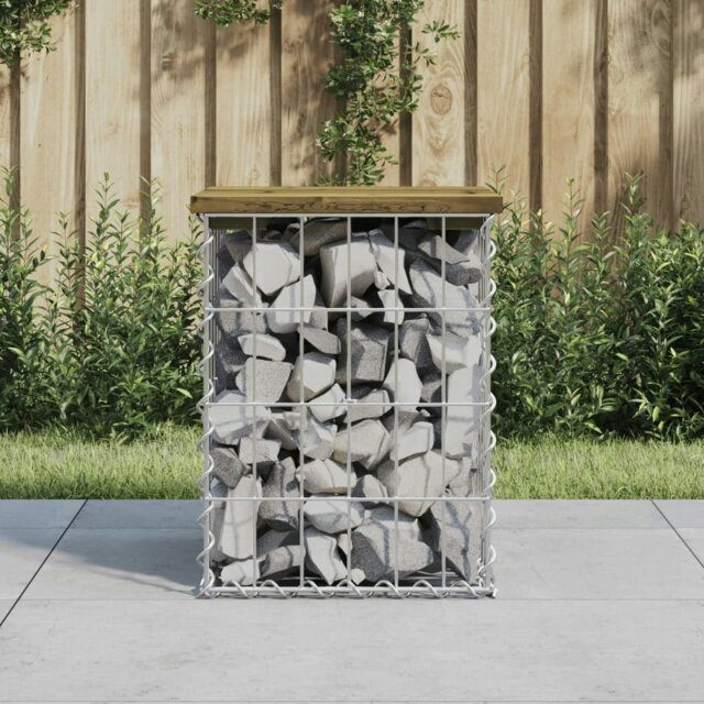 Rackhams Garden Bench Gabion Design 33x31x42 cm Impregnated Wood Pine ...