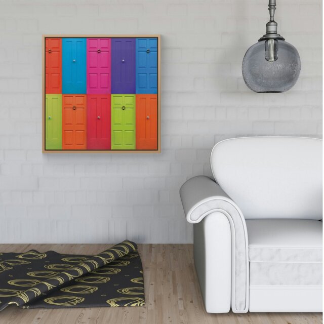 "Rackhams Colourful English Doors Framed Canvas - - Pine - 40"" x 40 ...