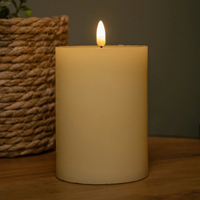 Rackhams 9cmx13cm Cream Wax Melted Pool Effect Candle with Timer ...