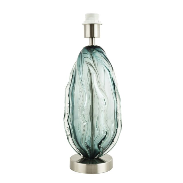 Rackhams Modern Designer Moulded Glass Table Lamp Base in Smoked Grey ...
