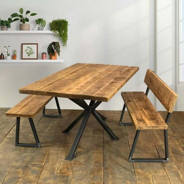 Rackhams Bespoke Collection - Reclaimed Dining Table - Astral Base - Driftwood - L140cm X W80cm ...