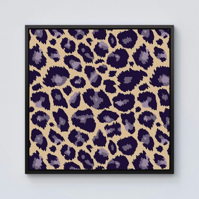 "Rackhams Leopard Print Framed Canvas - - 30"" x 30"" - Black" by ...
