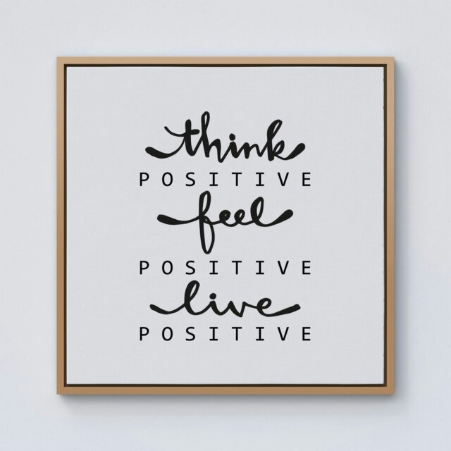 "Rackhams Think Positive, Feel Positive, Live Positive Framed Canvas ...