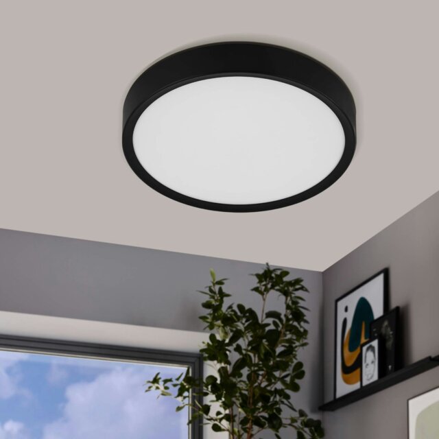 Rackhams Musurita Black LED Ceiling Light - Black - Plastic, Steel ...