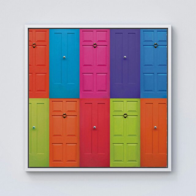 "Rackhams Colourful English Doors Framed Canvas - - White - 30"" x 30 ...