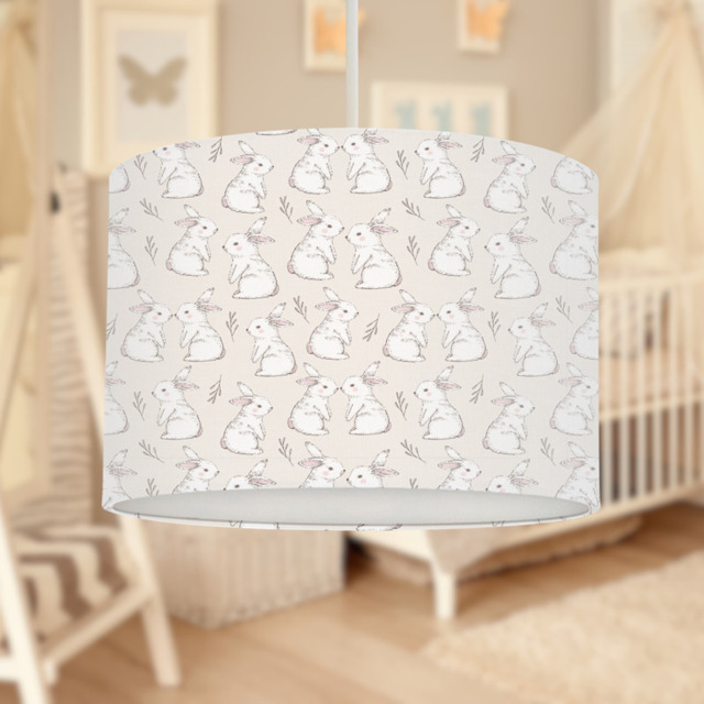 Rackhams Bunny Rabbit Lampshade, Neutral - 25cm Dia x 19cm High ...