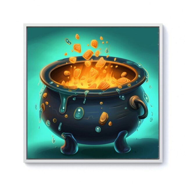 "Rackhams Bubbling Cauldron Splash Art Framed Canvas - - 10"" x 10 ...