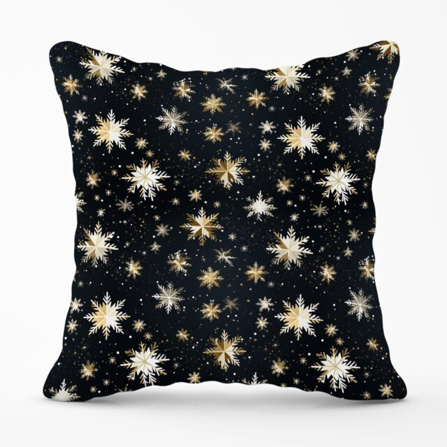 Rackhams Silver Gold Snowflake Pattern Outdoor Cushion - - 45cm x 45cm ...