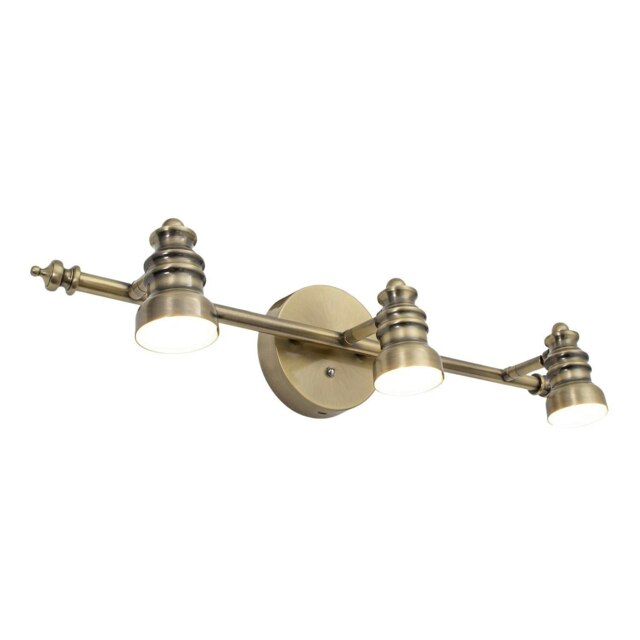 Rackhams Antique Brass Wireless Rechargeable LED Touch Dimmer Triple ...