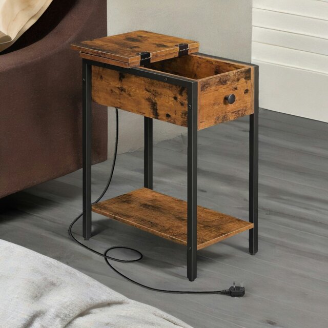 Rackhams Narrow Bedside Table With Power & USB Outlets by Rackhams ...