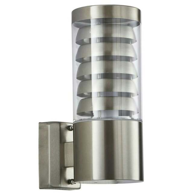 Rackhams IP44 Outdoor Wall Lamp Stainless Steel Staggered Light Modern ...