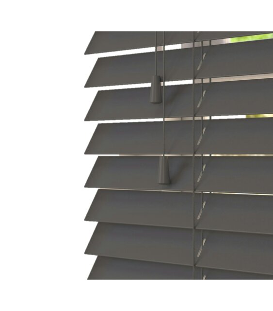 Rackhams Slate Smooth Finish Faux Wood Venetian Blinds with Strings ...