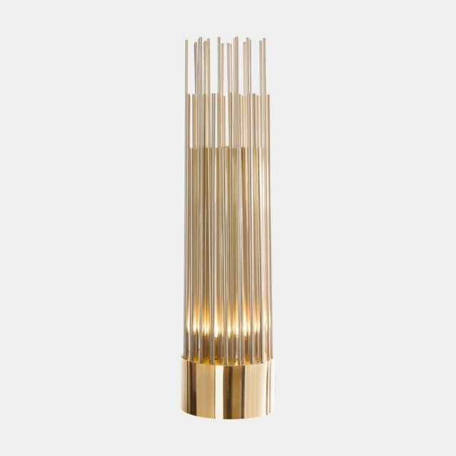 Rackhams Organ Luxury Gold Plated Brass Tube Table Lamp - Gold Brushed ...