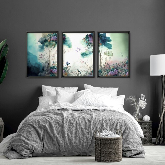 Rackhams Bedroom Art Wall - Set of 3 wall art prints - 16 x 22 inches ...