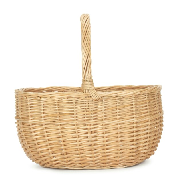Rackhams Buff Willow Oval Wicker Shopping Basket - Large - 1 - Wicker ...