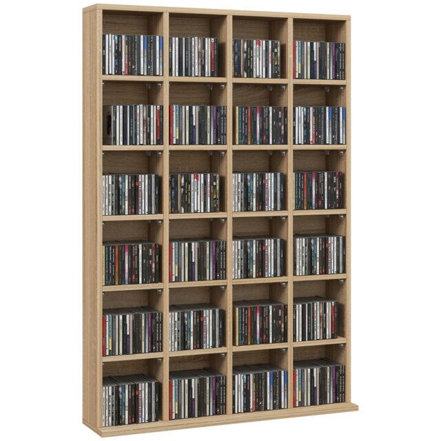 Rackhams DVD CD Media Storage Rack, Video Display Unit - Natural wood ...