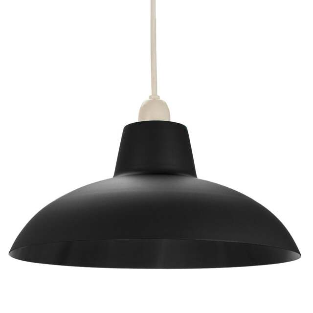 Rackhams Industrial Retro Designed Matt Black Curved Metal Ceiling ...