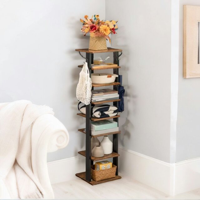 Rackhams Narrow 8-Tier Vertical Shoe Rack by Rackhams | ufurnish.com