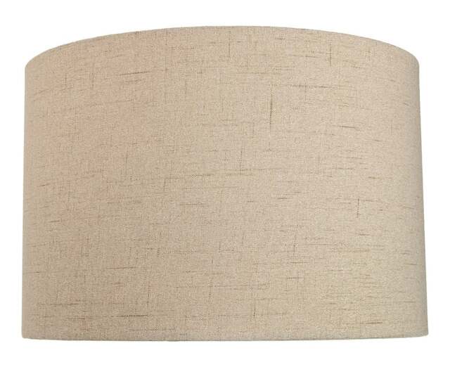 Rackhams Contemporary and Sleek Taupe Textured Linen Fabric Drum Lamp ...