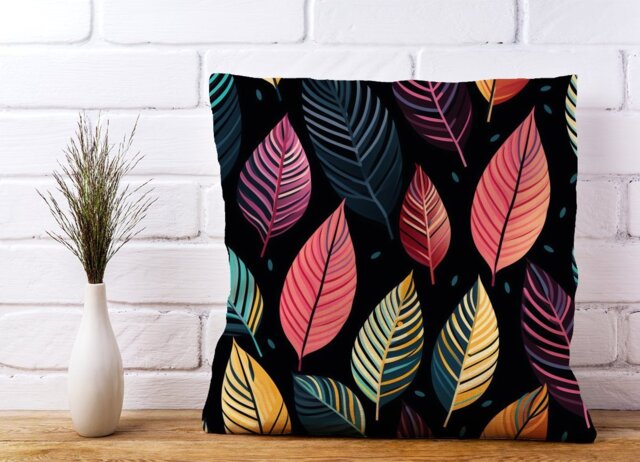 Rackhams Colourful Leaves Pattern Cushions - - 60cm x 60cm by Rackhams ...