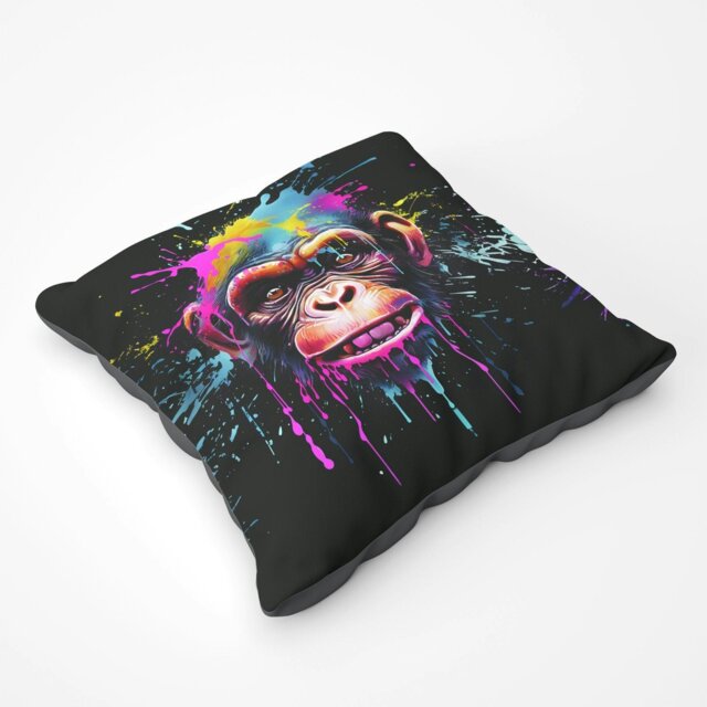 Rackhams Multi Coloured Monkey Face Splashart Floor Cushion by Rackhams ...