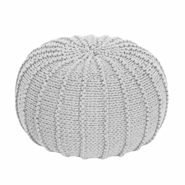 Rackhams Knitted pouffe, Small - LIGHT GREY by Rackhams | uFurnish.com