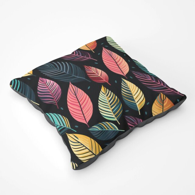 Rackhams Colourful Leaves Pattern Floor Cushion - by Rackhams ...